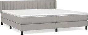 Box spring postel s matrací světle šedá 200 x 200 cm textil 3129897