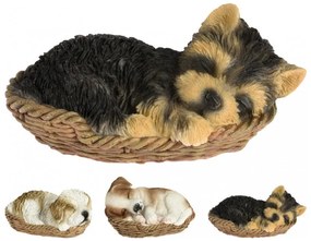 PROHOME - Dekorace pes v košíku různé druhy