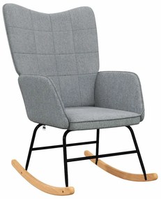 Houpací křeslo světle šedé textil 328007