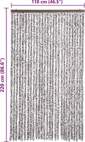 Závěs proti hmyzu hnědý a béžový 118 x 220 cm Chenille 315131