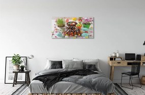 Obrazy na plátně Vajíčko dort květiny 100x50 cm