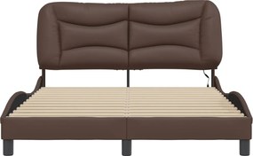 Rám postele s LED bez matrace Hvar hnědý 140 x 190 cm 3213929