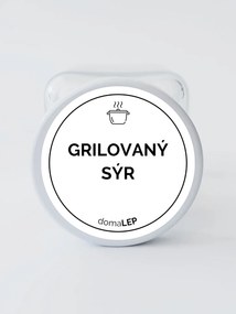 Samolepka na kořenky GRILOVANÝ SÝR bílá 5 cm tučné písmo