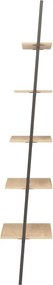 5patrová opěrná police světle hnědá a černá 64 x 34 x 185,5 cm 336376