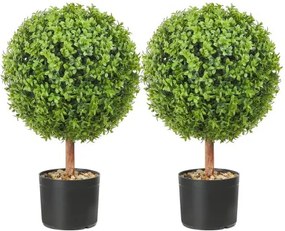 Umělé topiary Zimostrázové stromy, 61 cm vysoké (2 kusy)