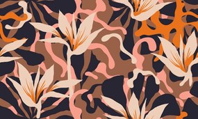 Fototapeta Abstract Jungle Plants Pattern. Creative Collage Contemporary Floral Seamless Pattern. Fashionable Template For Design. Vliesová tapeta 312x219