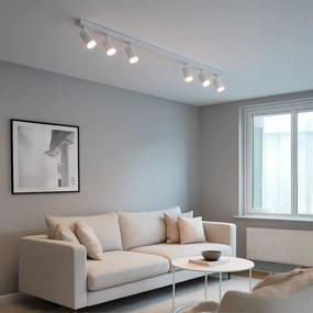 Bodové svítidlo Pipe Ring, 6x bílé kovové stínítko, w
