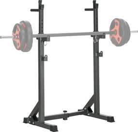 SPORTNOW Multifunkční opora pro činky s nastavitelné šířkou a výškou - Svalový stojan se ocelovou konstrukcí, nosnost 150 kg pro domácí trénink