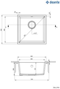 Deante Granite sink, 1-bowl, undermount