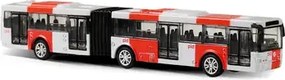 RAPPA 241114 Kovový kloubový autobus PID Praha červený 18 cm / od 3 le