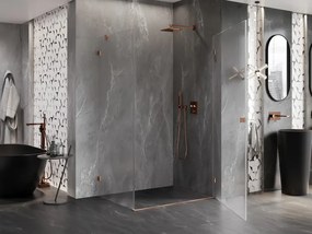 Mexen Lunar-B, pravostranný výklopný sprchový kout 100 x 70 cm, 8mm čiré sklo, profil měděná matná, 832-100-070-65-00-P