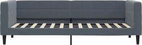 Válenda s přistýlkou a zásuvkami tmavě šedá 80 x 200 cm samet 3196733