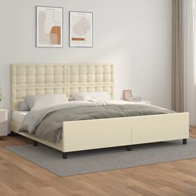 Rám postele s čelem krémový 200x200 cm umělá kůže 3125593