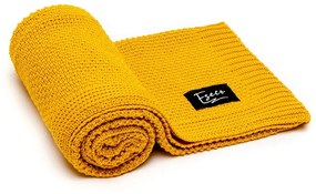 Hořčicově žlutá dětská pletená deka ESECO Spring, 80 x 100 cm