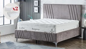 Čalouněná postel ELEGANCE NEW s matrací - světle šedá 90 × 200 cm