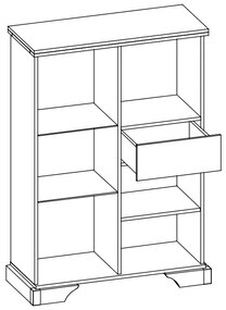 Casarredo Komoda - bar IRIS borovice andersen/zlatý dub