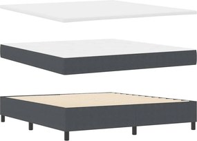 Postel s boxspringem s čelo Tmavě šedá a bílá 180 x 200 cm 3337524