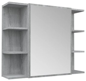 vidaXL Koupelnová zrcadlová skříňka šedá sonoma 80x20,5x64 cm kompozit