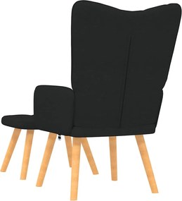 Relaxační křeslo se stoličkou černé textil 327540
