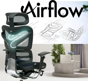 Ergonomická síťovaná kancelářská židle MOSH Airflow 702 – modrá