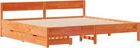 Postel bez matrace voskově hnědá 200 x 200 cm masivní borovice 3301739