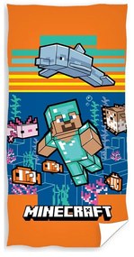 Carbotex Dětská osuška Minecraft Aquatic World, 70 x 140 cm