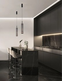 Šedé skleněné LED závěsné svítidlo ø 8 cm Bento – Nova Luce