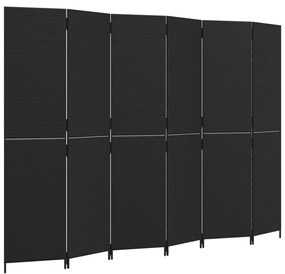 Dělicí stěna 6 panelů černá polyratan