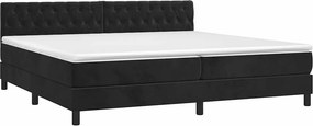 Box spring postel s matrací černá 200x200 cm samet 3141505