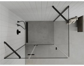Mexen Roma sprchový kout 70x80cm, 6mm sklo, černý profil-čiré sklo, 854-070-080-70-00