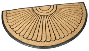 Gumová kokosová vstupní půlkruhová rohož Flower - 180 x 90 x 2,2 cm