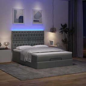 Osmanský rám postele s matrací tmavě šedá 140x200cm textil 3314094