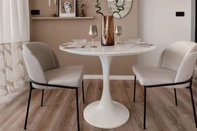 Mramorový jídelní stůl Tulip, 90x90 cm