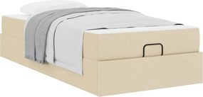 Rám postele s matrací 2 ks Krémová textil 3399450