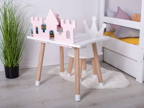 Manibox Dřevěný stůl ZÁMEK do dětského pokoje + jméno ZDARMA