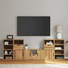 5 kusů TV skříněk s úložným prostorem "ODDA" Borovicový masiv 3365378
