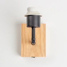 Brilagi - Nástěnná lampa BOBO WOOD 1xE27/25W/230V dub/černá/bílá/medvídci