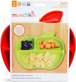 Munchkin - Set barevných dělených talířů ve tvaru jablka 3ks / od 6 mě
