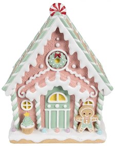 Růžová perníková chaloupka Gingerbread House Pastello - 20*16*25 cm