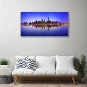 Obraz na plátně Město Voda Domy 140x70 cm