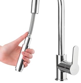 Invena Elia, stojánková dřezová baterie s výsuvnou výlevkou, chromová, INV-BZ-89-W01-C