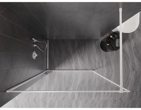 Mexen, Mexen Kioto-XF sprchová stěna s rámem 130 x 202 cm, průhledná 10 mm, bílá - 800-130-104-20-00-X