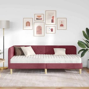 Rohový rám postele Víno Červené 80 x 200 cm textil 3394104