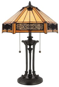 Elstead QZ-INDUS-TL - Stolní lampa INDUS 2xE27/60W/230V jantarové sklo QZ-INDUS-TL