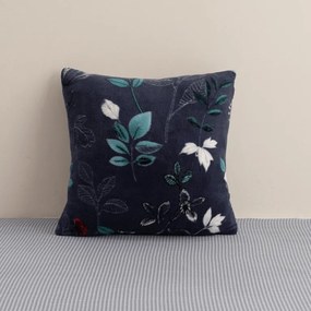 Oboustranný povlak na polštářek DUO SENSE NOCTIFLORA 45x45 cm mikroplyš/flanel, tmavě modrý