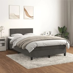 Box spring postel s matrací tmavě šedá 120 x 200 cm samet 3141174
