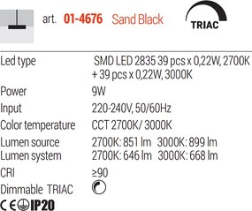 Světla a lustry REDO GROUP Redo ETHOS 01-4676 světlo nad ostrůvek LED 9W CCT 2700K/3000K