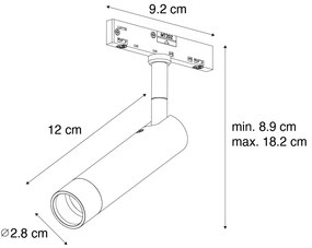 Moderní černé bodové svítidlo pro jednofázový kolejnicový systém - Slimline Uzzy