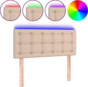 Čelo postele s LED cappuccino 100x5x78/88 cm umělá kůže 3121701