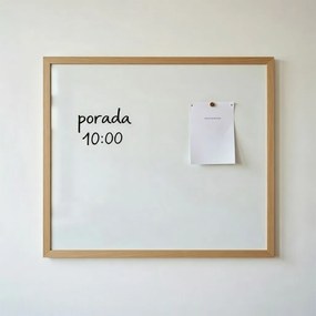 Toptabule.sk  Bílá magnetická popisovací tabule v přírodním dřevěném rámu CLASSIC 100×150 cm